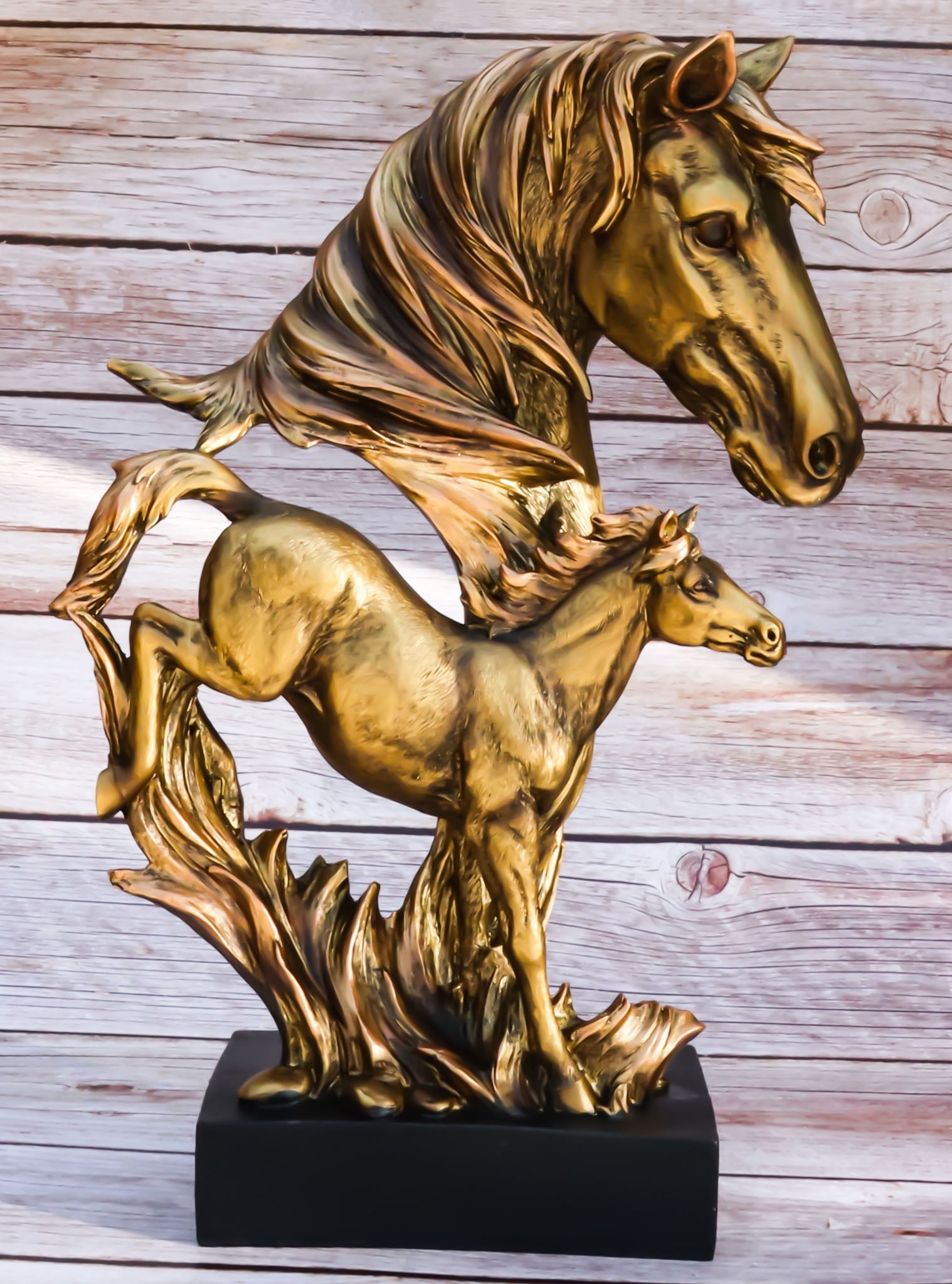 Ebros Large 15" H Wild Stallion Horse Bust Statue On Museum Style ...