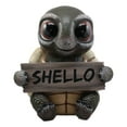 Ebros Large Baby Turtle Holding "Shello" Sign Statue 13"Tall Whimsical ...