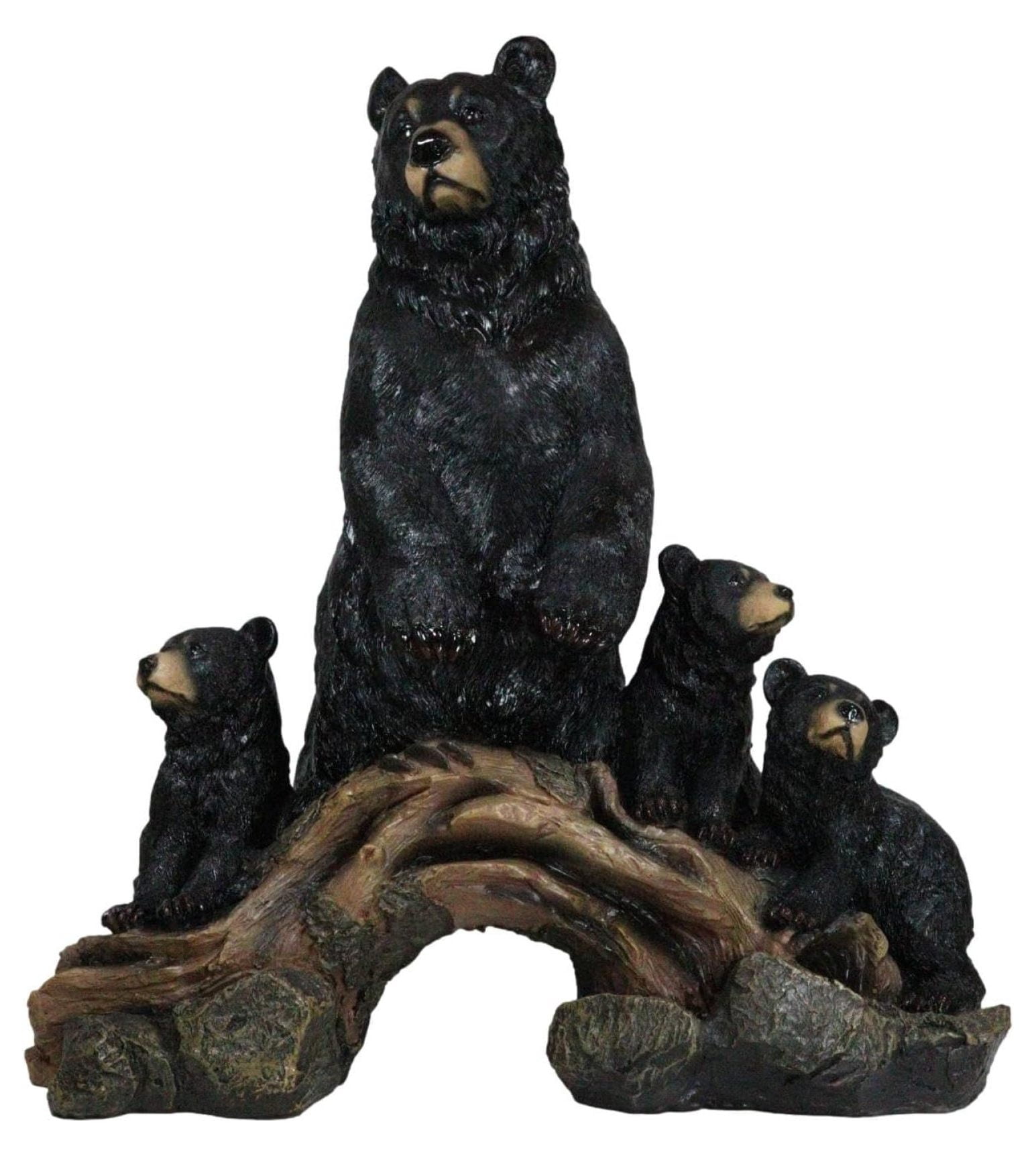 Ebros Large Realistic Rustic Forest Protective Mother Black Bear with 3 ...