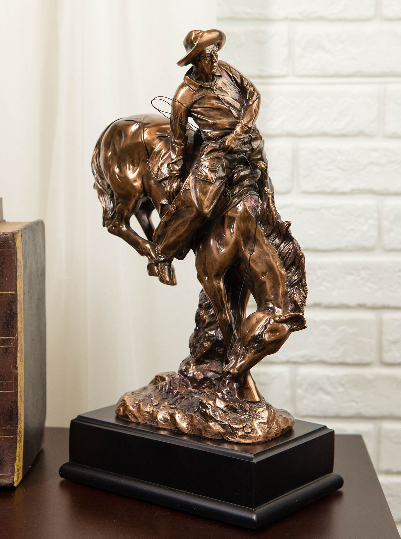Ebros Large Rustic Western Rodeo Cowboy W/ Bucking Horse Statue With ...