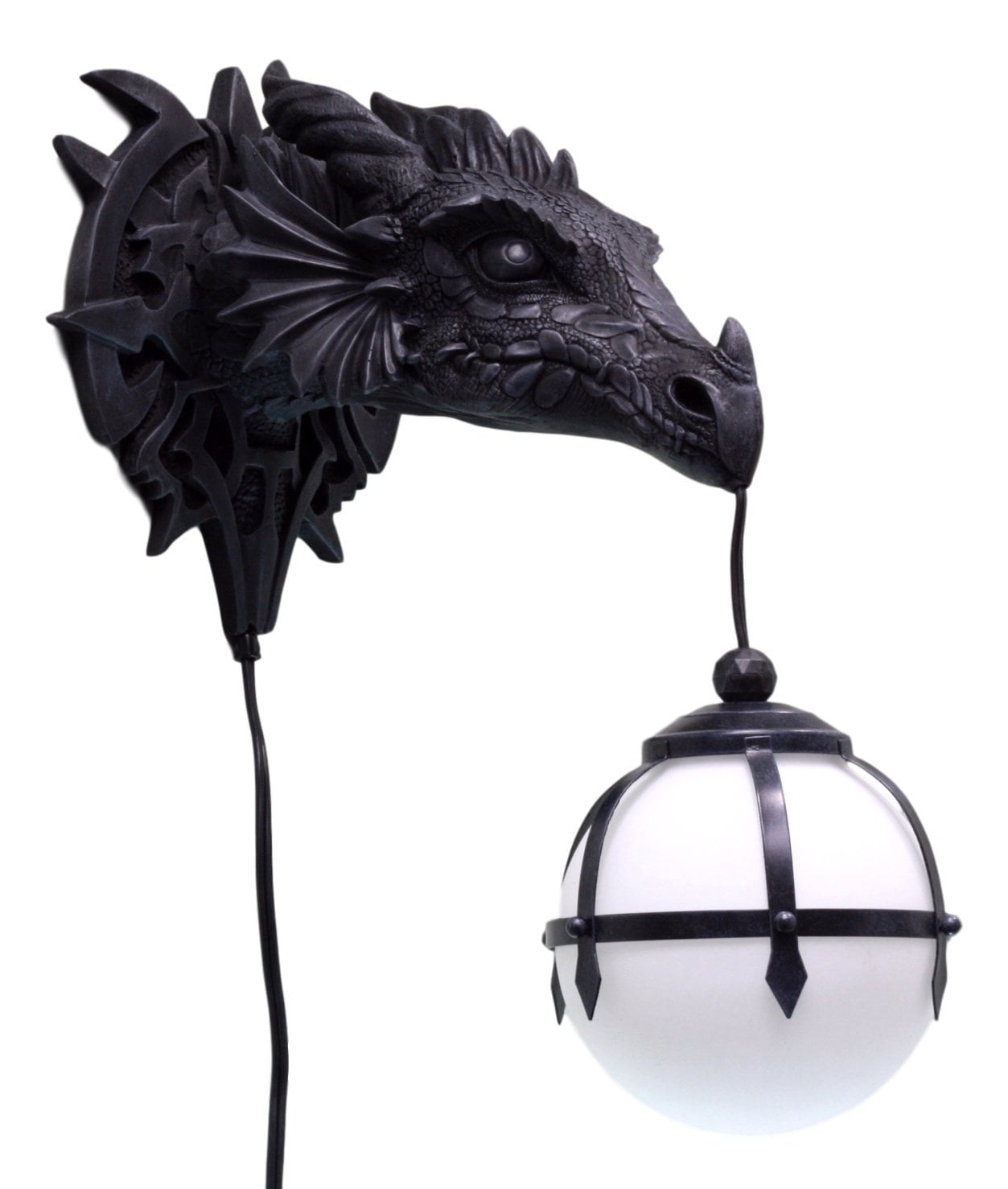 Ebros Large Sculptural Shadow Basilisk Dragon Wall Sconce Electrical ...
