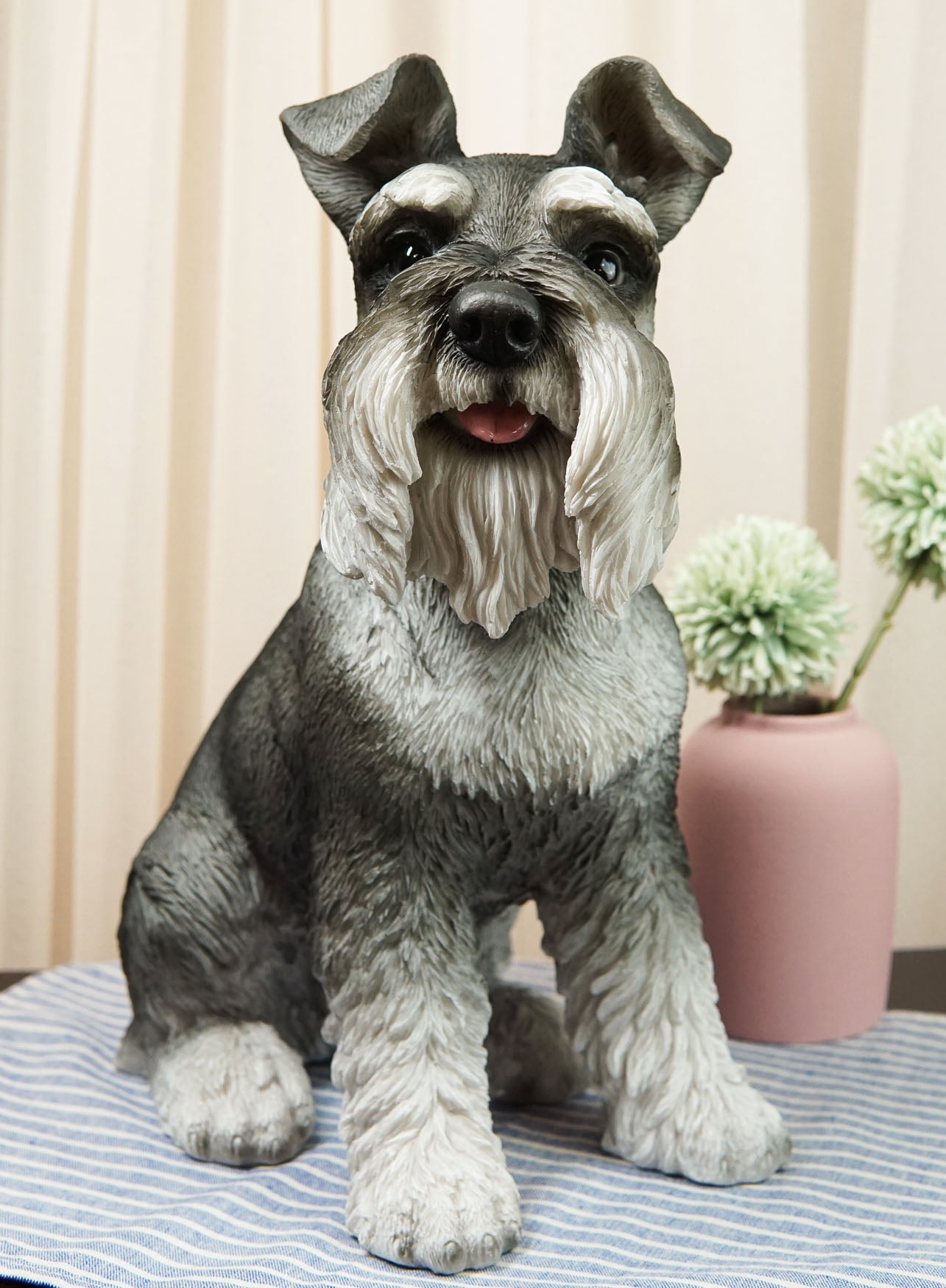 Ebros Large Sitting Realistic Schnauzer Puppy Dog Statue 13"H Pet Pal ...