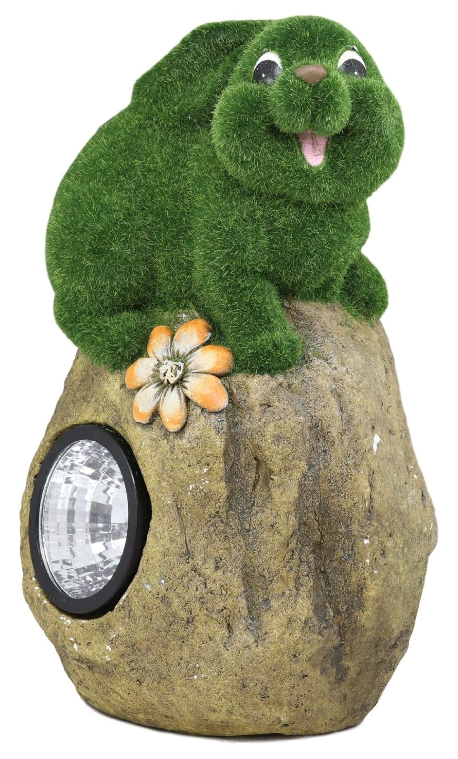 Ebros Large Whimsical Bunny Hare Rabbit On Rock Garden Statue with ...