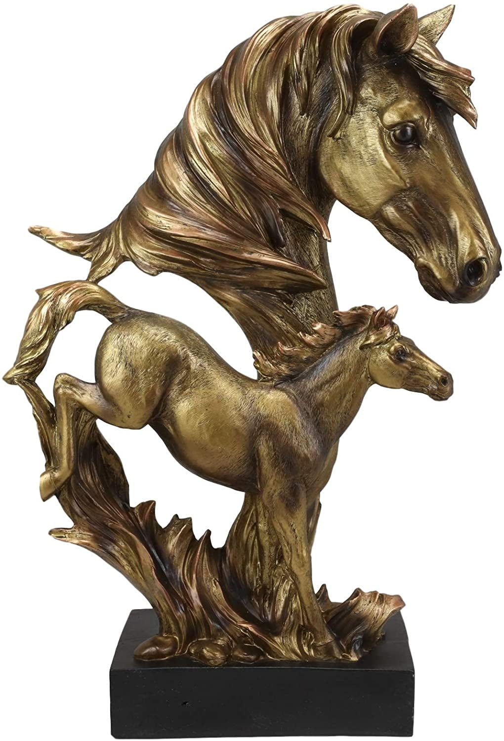 Ebros Large Wild Stallion Horse Bust with Galloping Horse Statue 15.25 ...