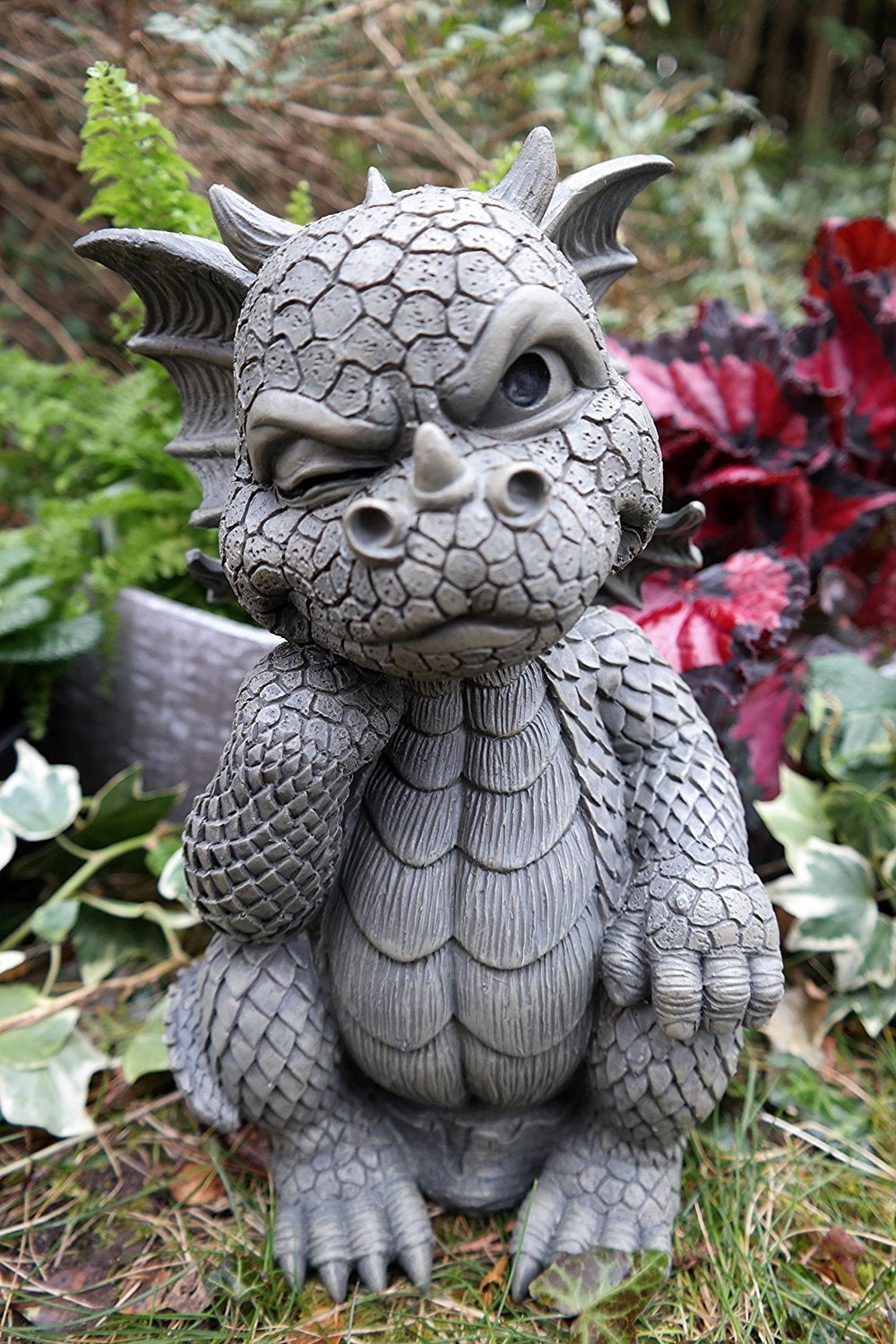 Ebros 10" H Le Penseur The Thinker Baby Dragon Statue, Whimsical Garden ...