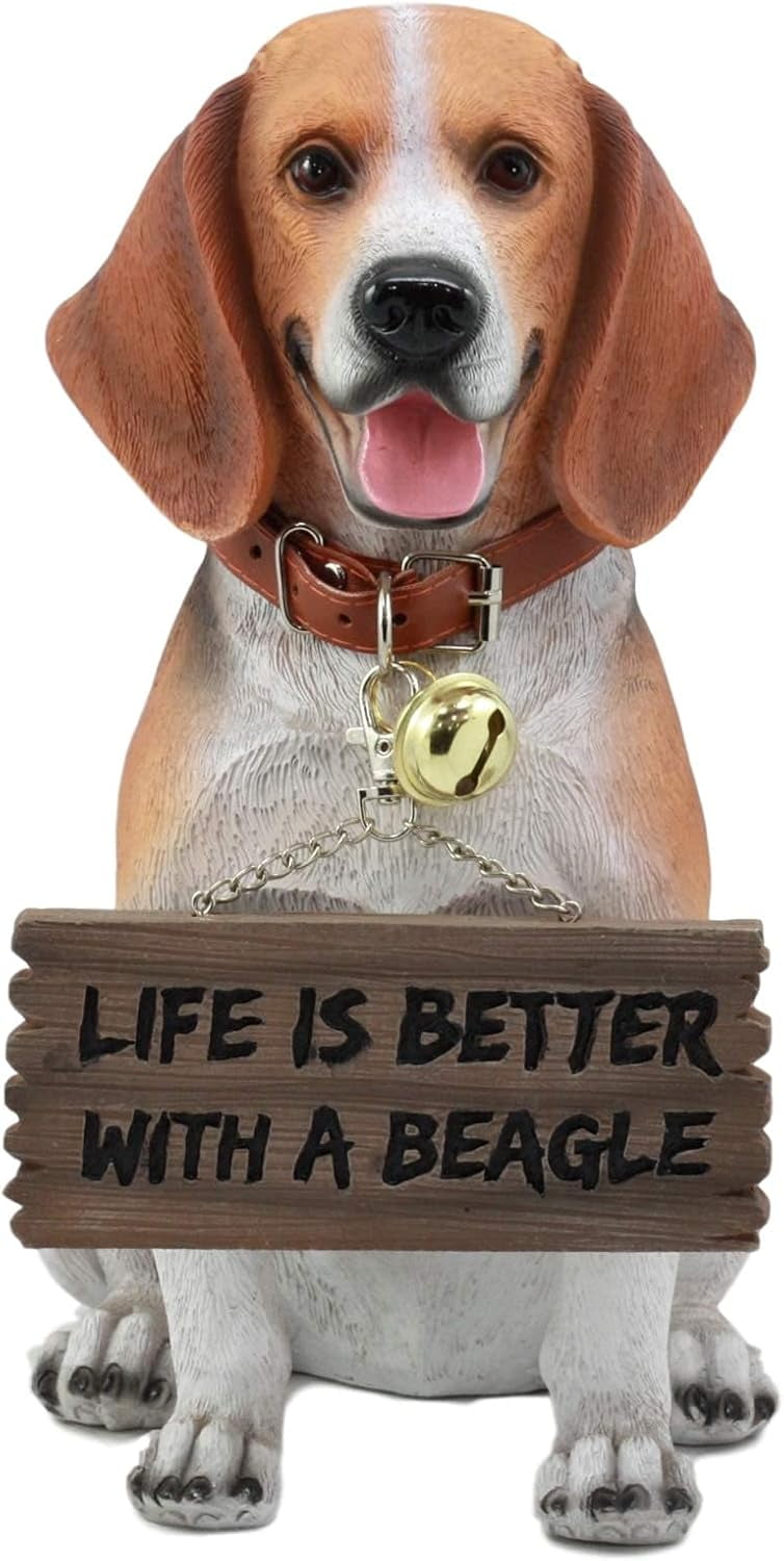 Ebros Lifelike Realistic Tri Color Beagle Dog Welcome Greeter Statue 12 ...