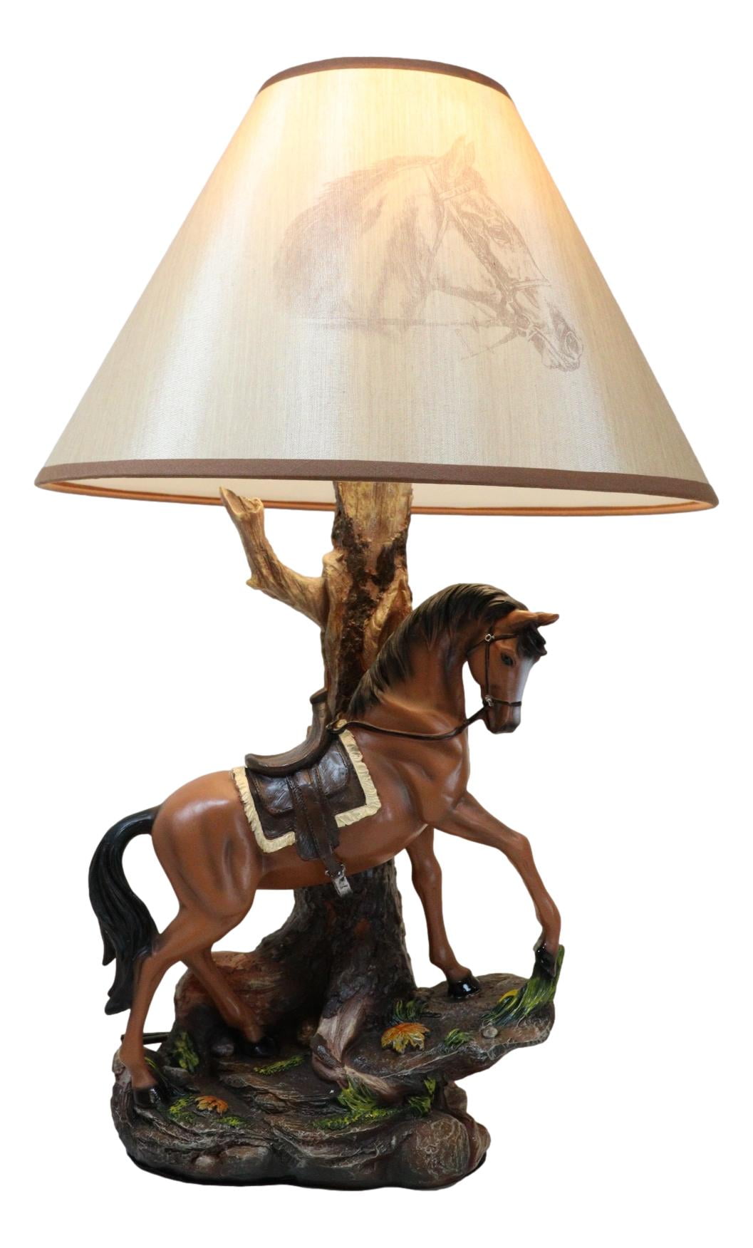 Ebros Light Fantastik Chestnut Brown Horse Stallion With Saddle Table ...