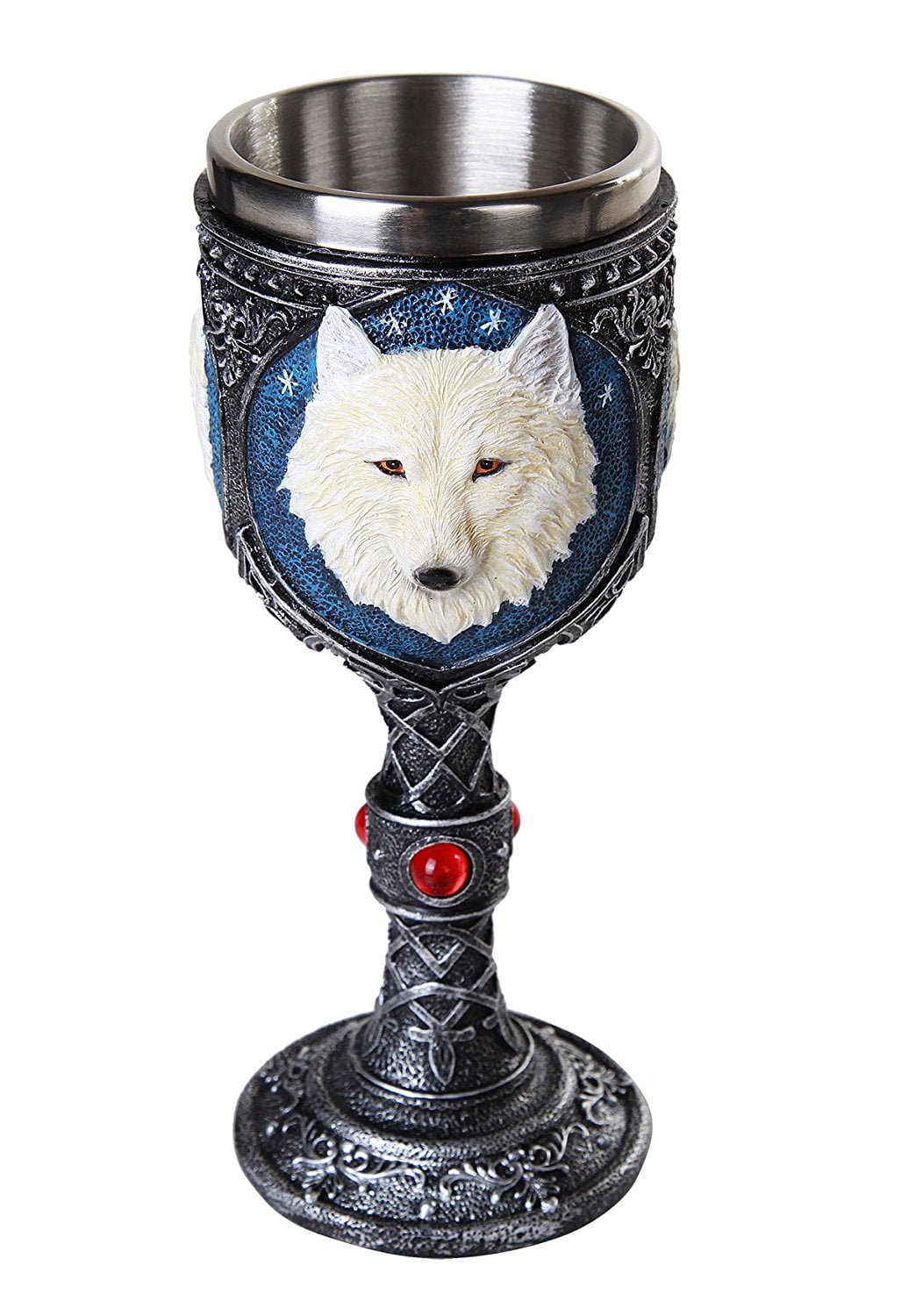 Ebros Lone Spirit White Wolf Celtic Magic 7oz Wine Chalice Goblet with ...