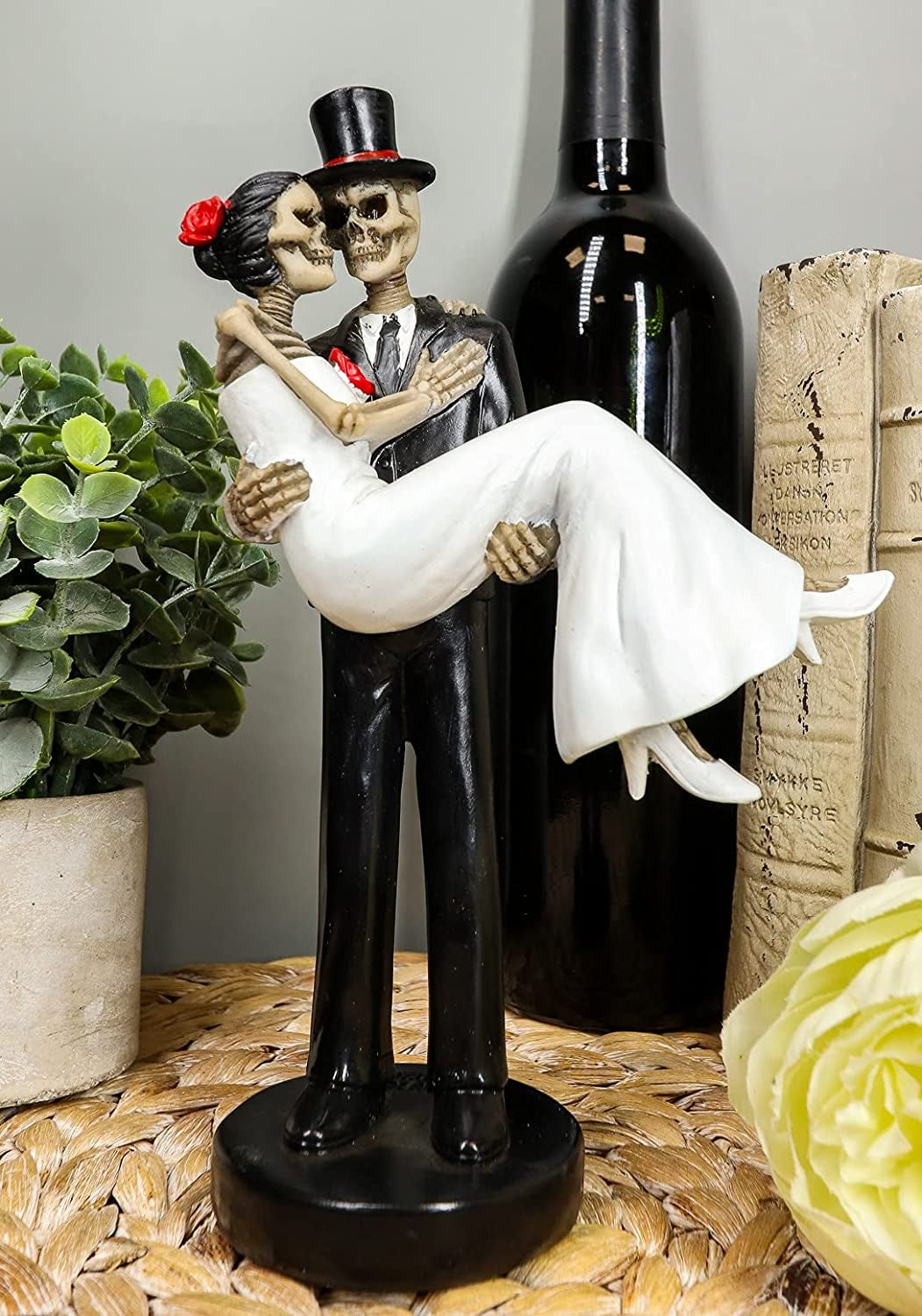 Ebros Love Never Dies Couple Wedding Groom Carrying Bride Skeleton Cake Topper - Walmart.com