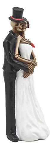 Ebros Love Never Dies Eternal Wedding Skeletons in Bridal Gown and Tuxedo Figurine Wedding Pose ...
