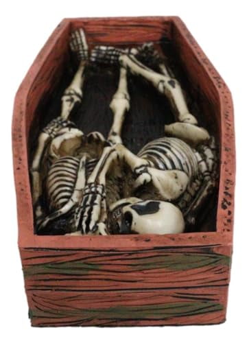 Ebros Love Never Dies Skeleton Couple Kissing Inside A Casket Coffin Statue 6.25" High Day of ...