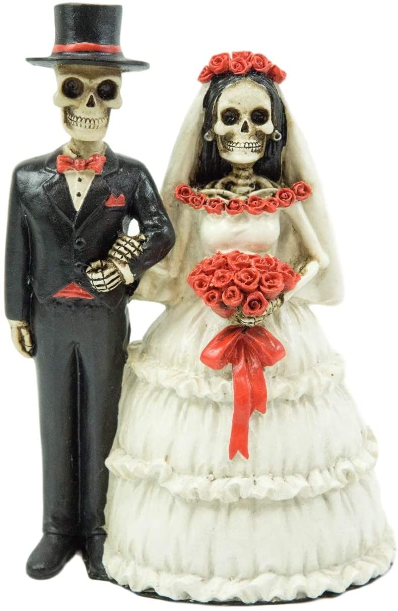 Ebros Love Never Dies Wedding Bride And Groom Skeleton Couple Figurine 5.5"Tall - Walmart.com