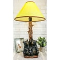 Ebros Loving Siblings Two Baby Black Bear Cubs Table Lamp Sculpture ...