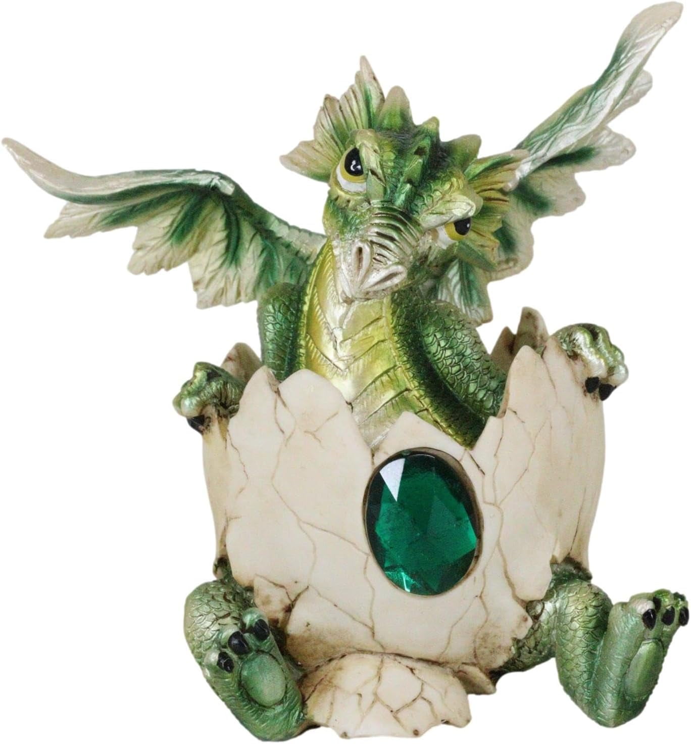 Ebros May Birthstone Dragon Egg Statue 4.75" Tall Green Emerald May ...