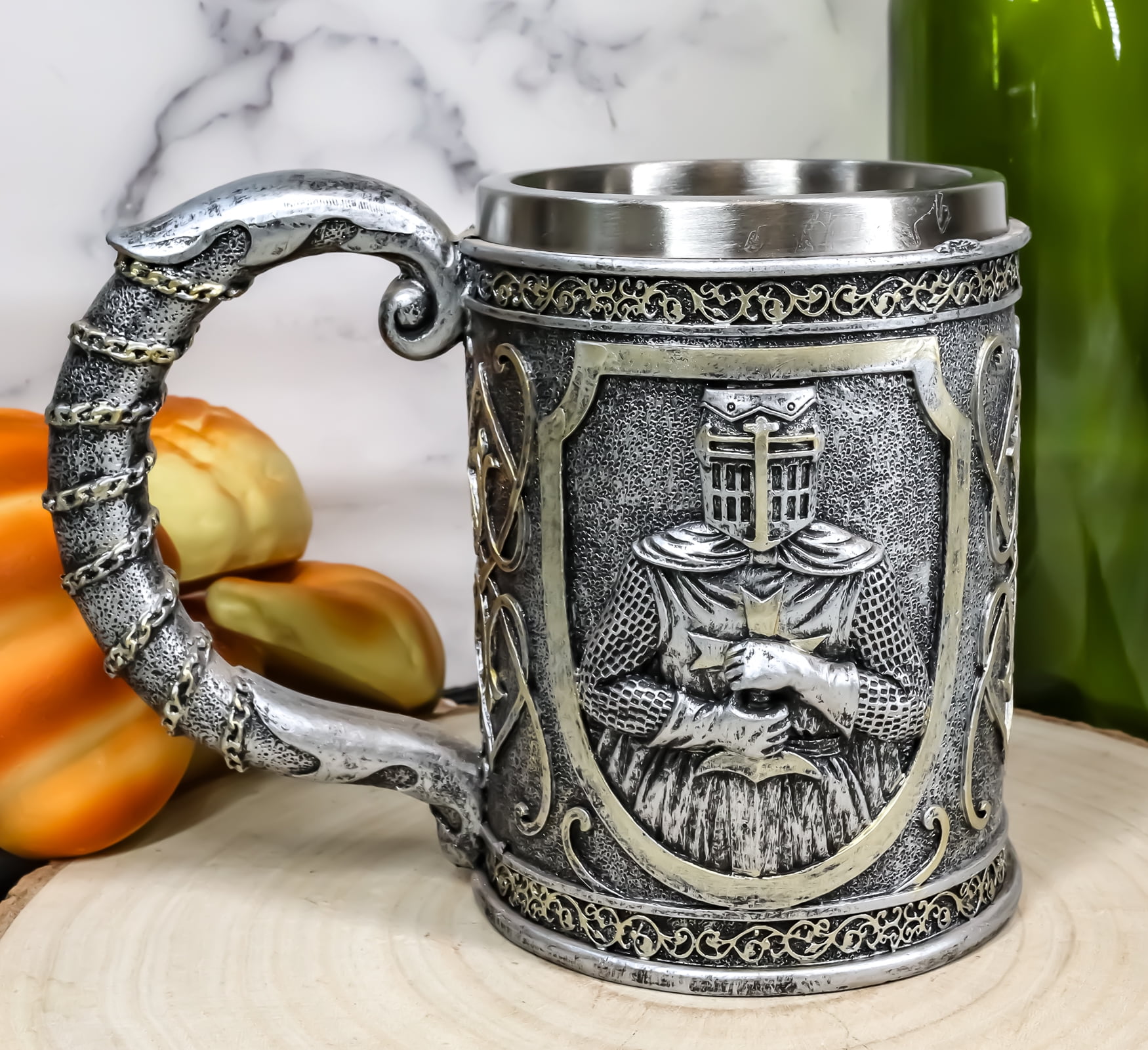 Ebros Medieval Crusader Knight Of The Cross Mug Armor Suit Large ...