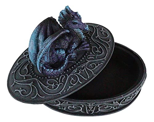 Ebros Medieval Fantasy Hatchling Twilight Blue Dragon In Repose ...