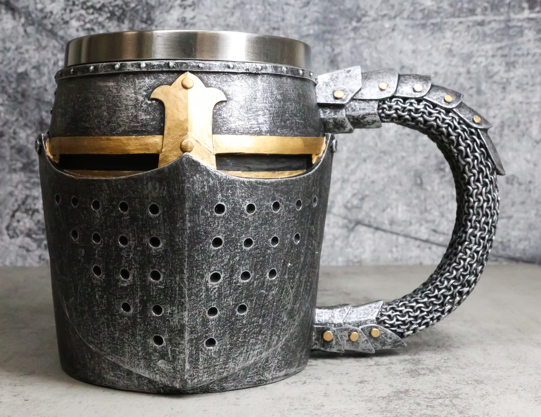 Ebros Medieval Knight Of The Cross Suit of Armor Helm Drinkware Mug Cup ...