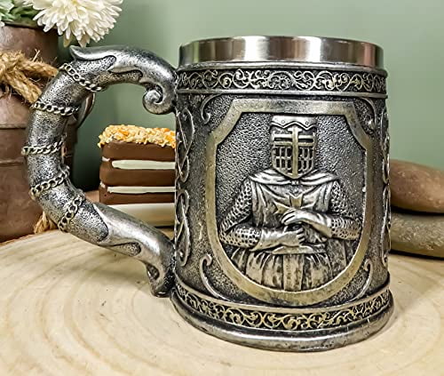 Ebros Medieval Templar Crusader Knight Mug 12oz Suit of Armor Knight Of ...