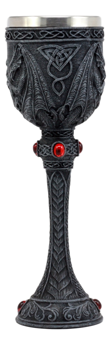 Ebros Medieval Wizard's Blood Alchemy Tall Twin Dragons Wine Goblet ...