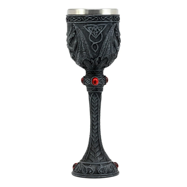 Ebros Medieval Wizard's Blood Alchemy Tall Twin Dragons Wine Goblet ...