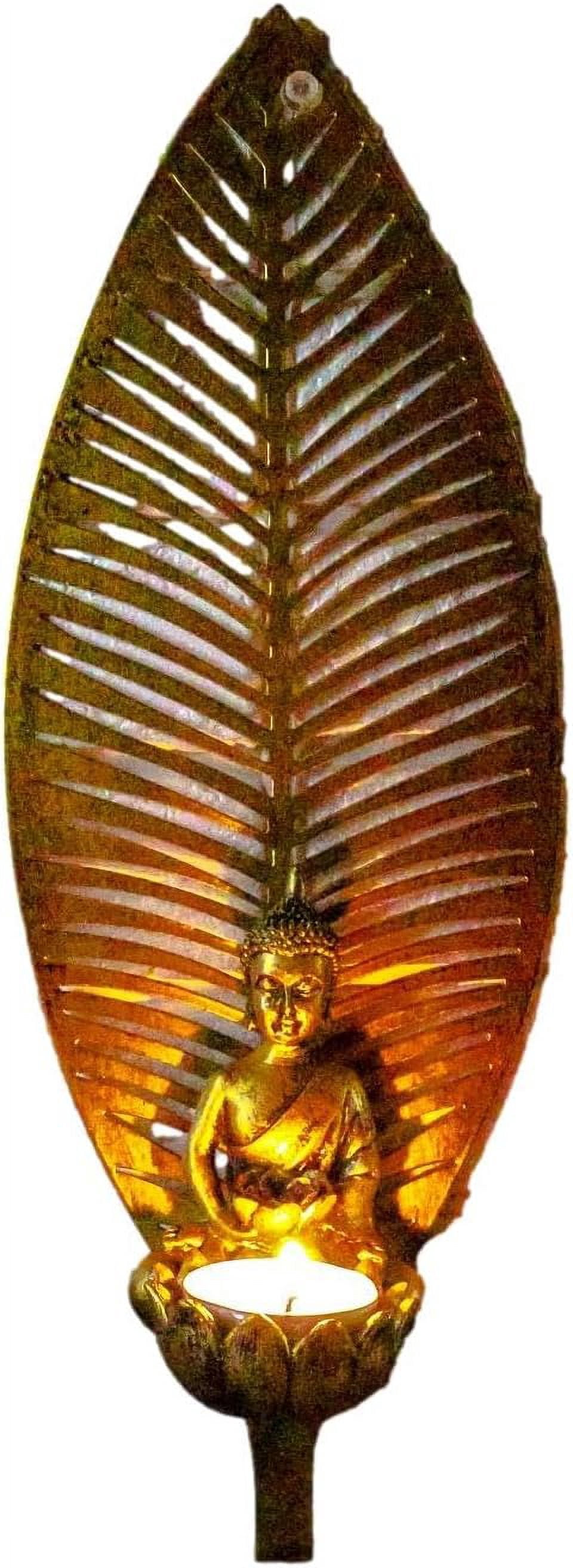 Ebros Meditating Buddha Shakyamuni On Lotus Throne with Banyan Leaf ...