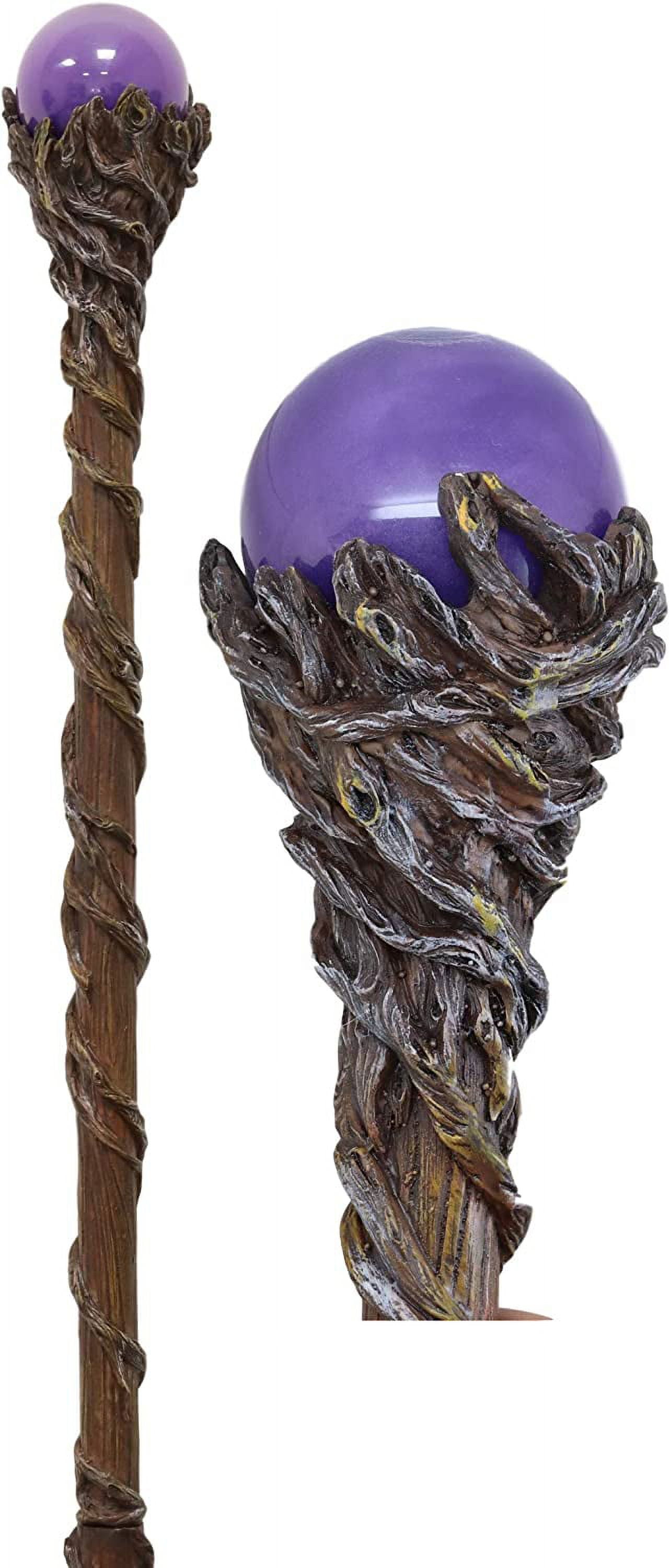 Ebros Merlin The Wizard Sorcerer Twisted Vines Staff with Glass Orb ...