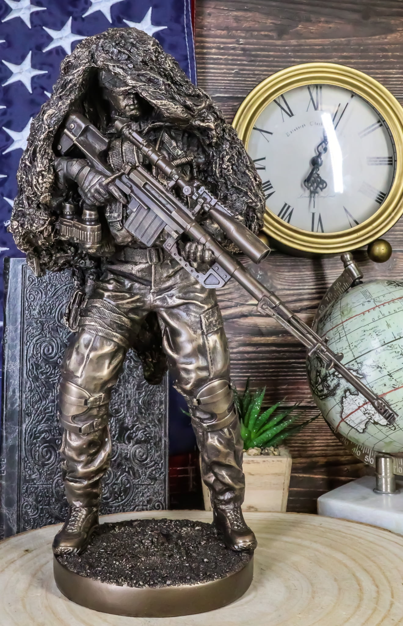 Ebros Military Marksman Marine Camouflage Sniper Statue Modern Unit ...