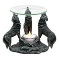 Ebros Moonlight Three Howling Wolves Oil Warmer Or Wax Tart Burner ...
