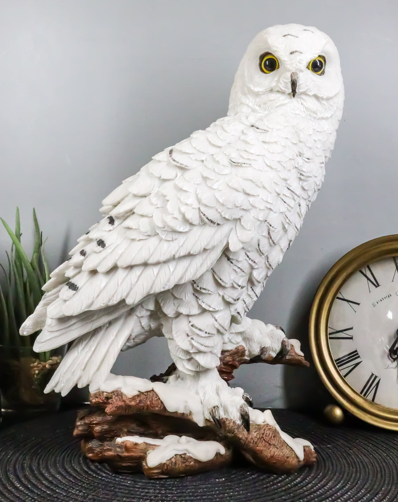Ebros Mystical White Snow Owl Bird Statue 12.25"Tall Nocturnal Bird ...