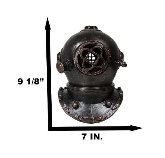 Ebros Nautical Black Steampunk Diving Helmet Figurine With Led Night ...