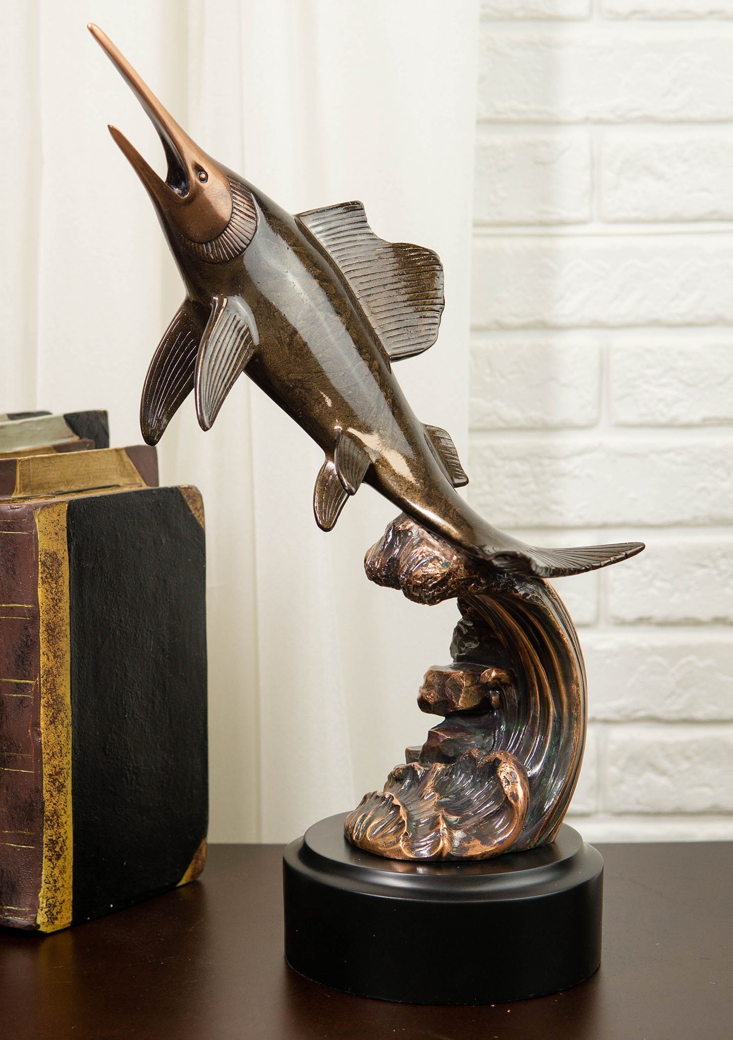 Ebros Nautical Marine Sailfish Leaping Out Of Water Electroplated ...