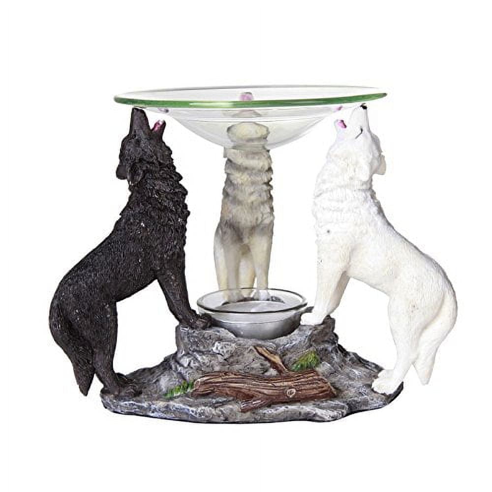 Ebros Novelty Tri Colored Wolves Wolfpack Scented Oil Warmer Diffuser ...