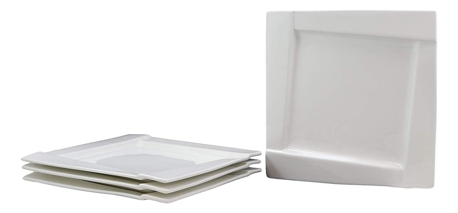 Ebros Pack Of 4 Kitchen Dining Modern Contemporary Design White ...