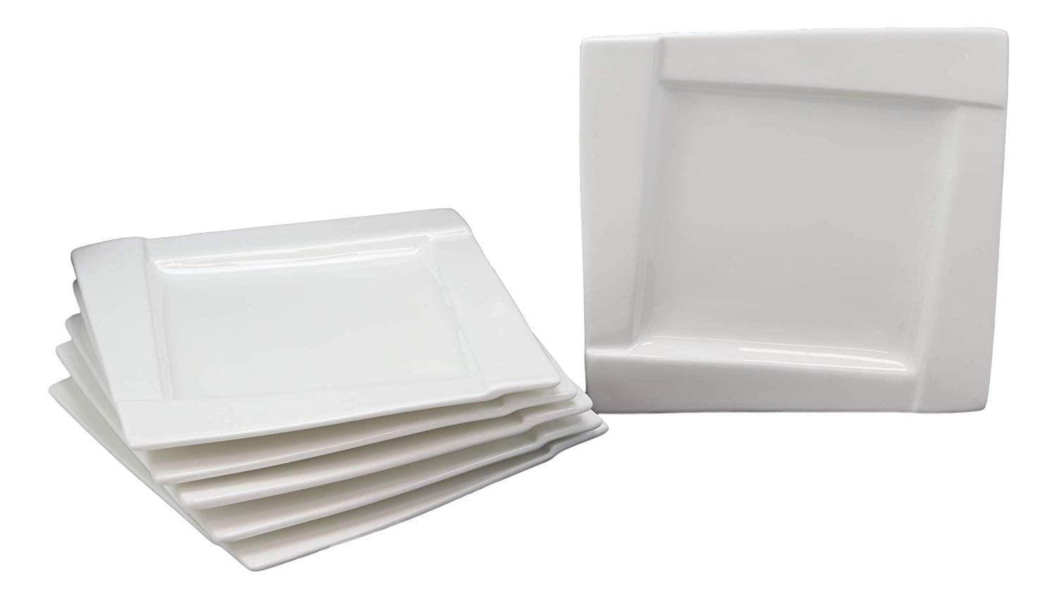 Ebros Pack Of 6 Kitchen Dining Modern Contemporary Design White ...