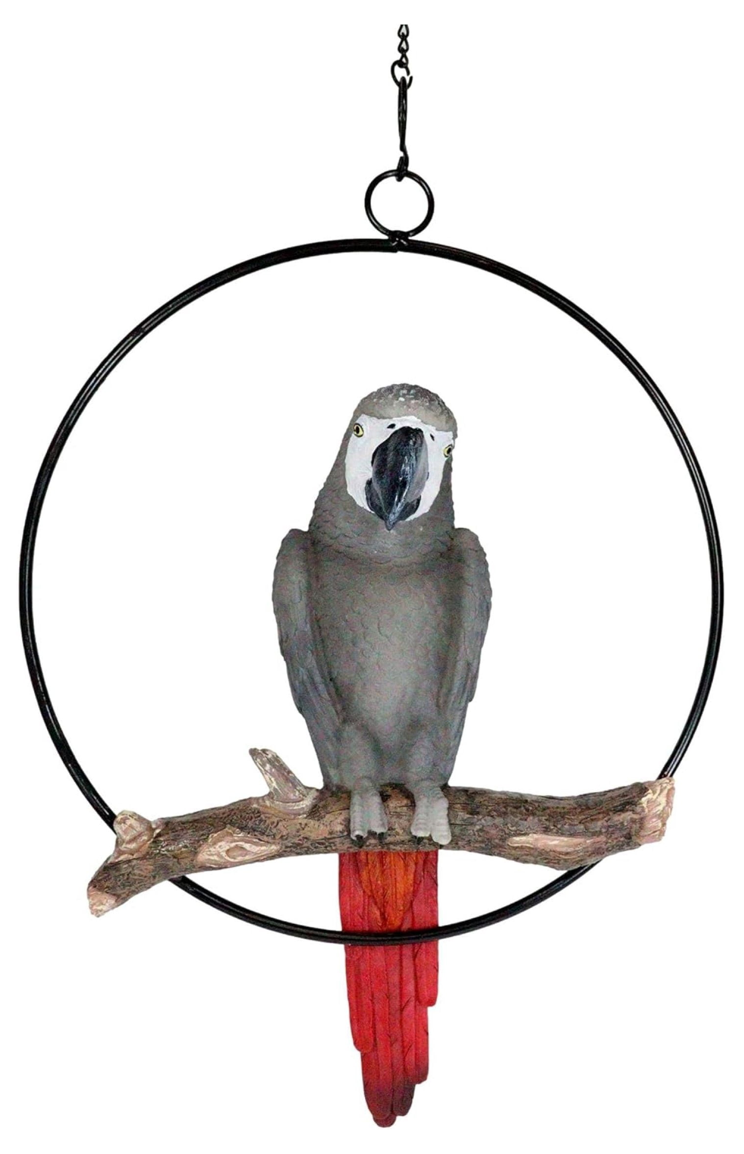 Ebros Patio Home Garden Hanging Macaw Parrot Perching on Branch in ...