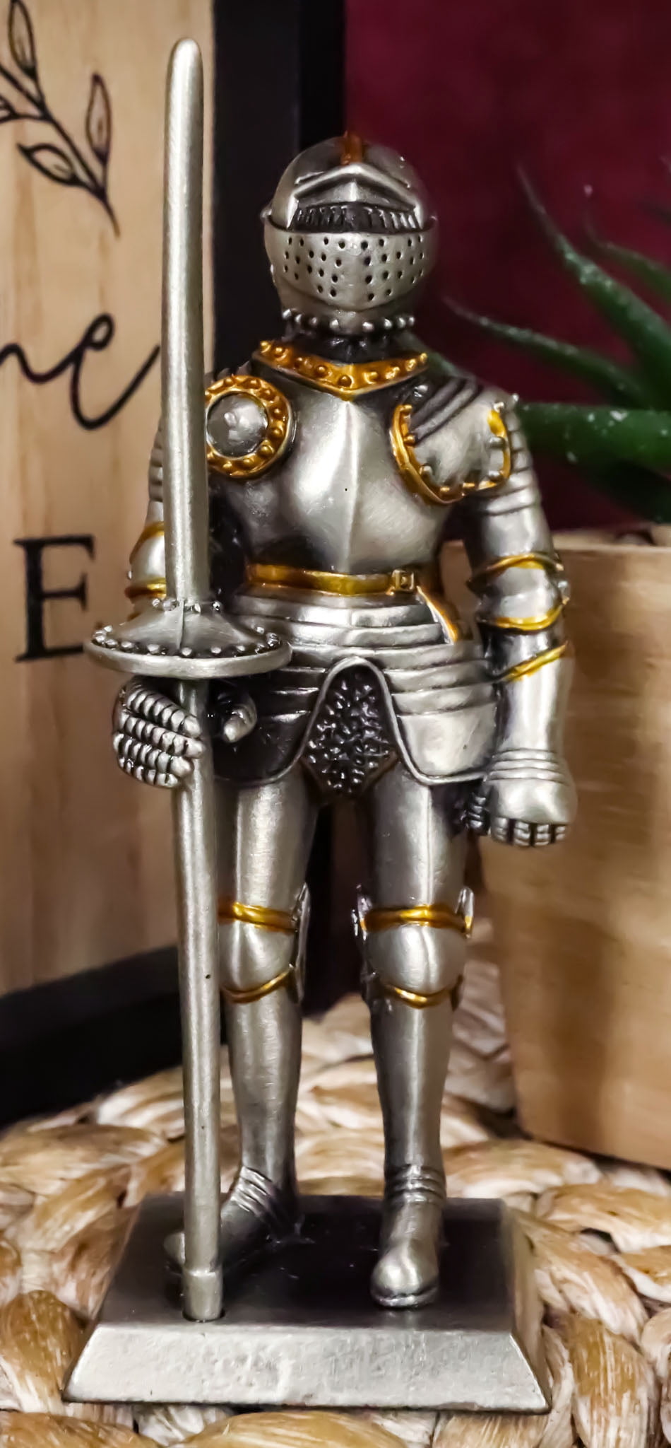 Ebros Pewter Knight 4"H Medieval Suit Of Armor With Javelin Pole ...