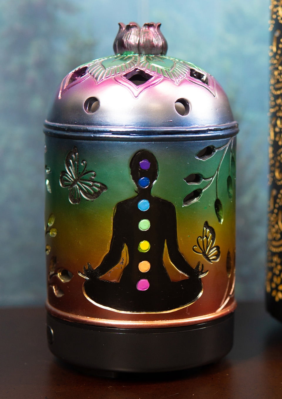 Ebros Rainbow 7 Chakra Colors Lotus Wheel Essential Oil Diffuser ...