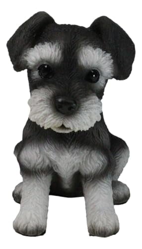 Ebros Realistic Miniature Schnauzer Puppy Statue 5.75" Tall Animal Dog ...