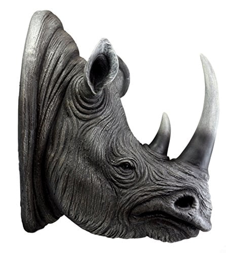 Ebros Realistic Safari Black Rhino Wall Plaque 14.5"Tall Taxidermy ...