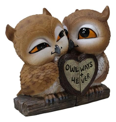 Ebros Romantic Kissing Love Owl Couple Decor Statue 2 Piece Set ...