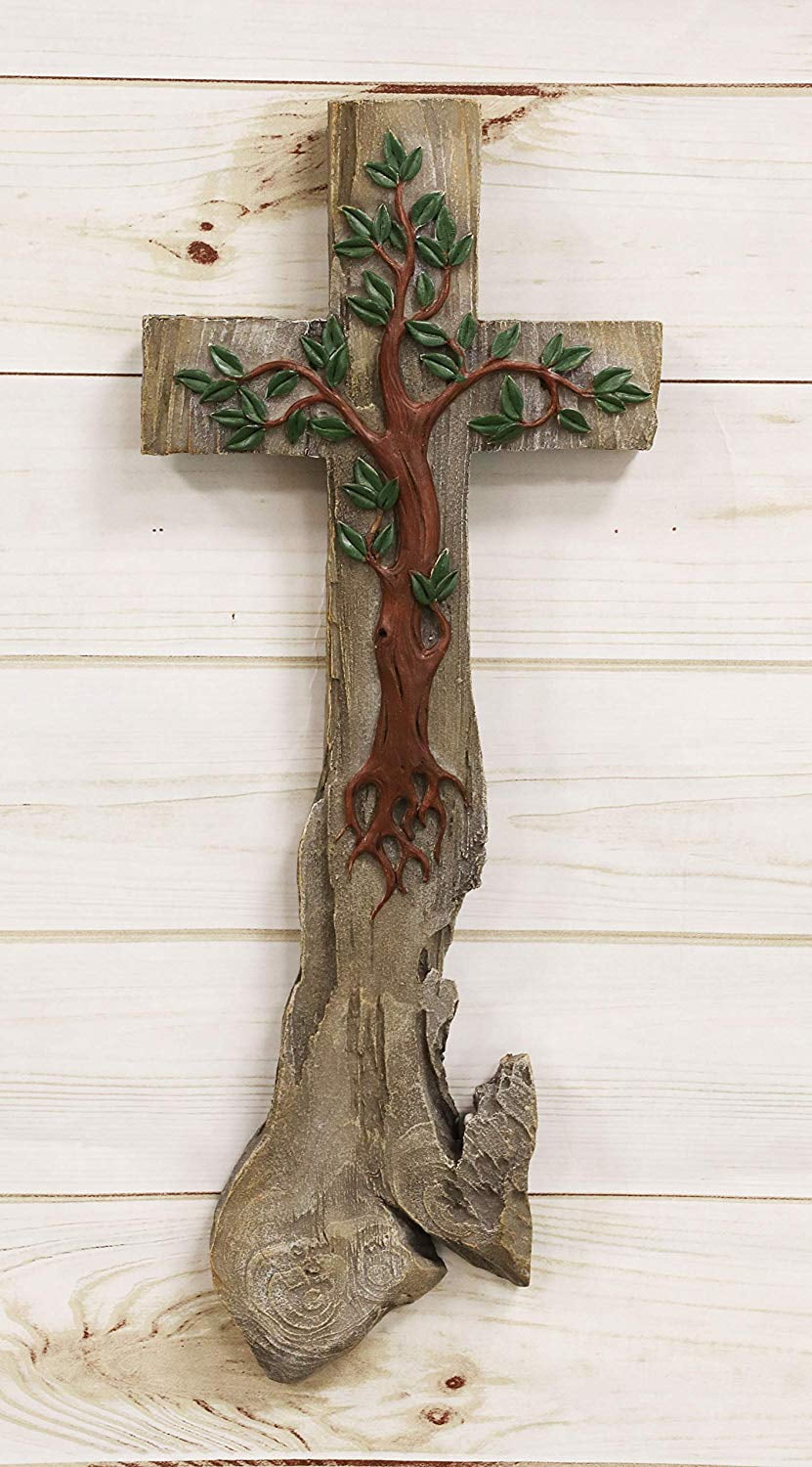 Ebros Rustic Celtic Tree of Life Wall Cross Crucifix Decor Hanging ...