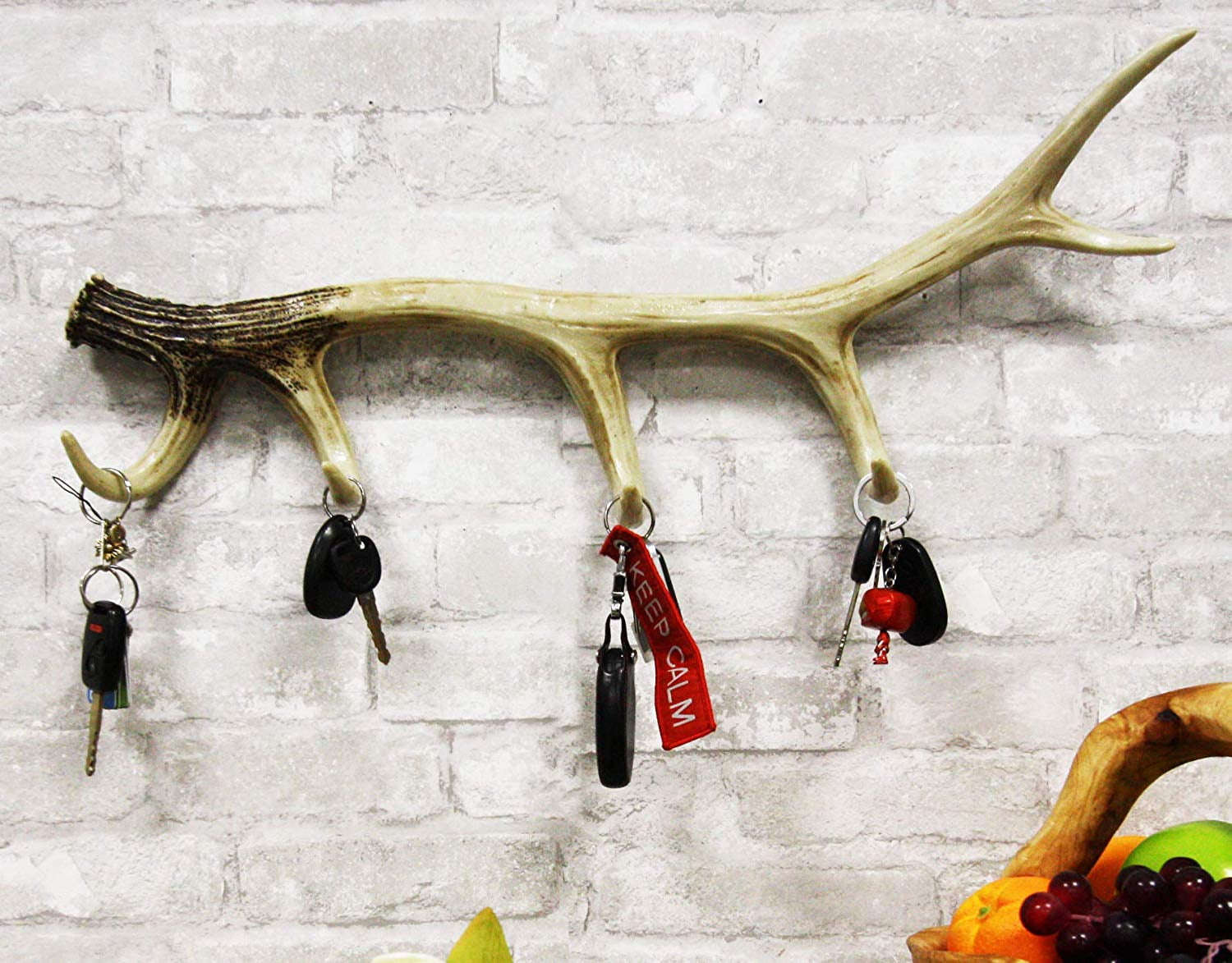 Ebros Rustic Hunters 6 Point Stag Deer Antler Rack Wall Hooks Decor ...