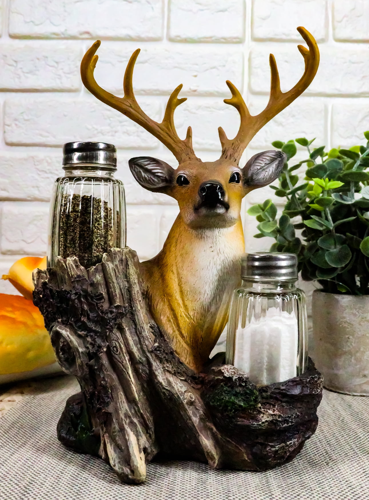 Ebros Rustic Woodlands Wild Deer Big Buck Bust Salt & Pepper Shakers ...