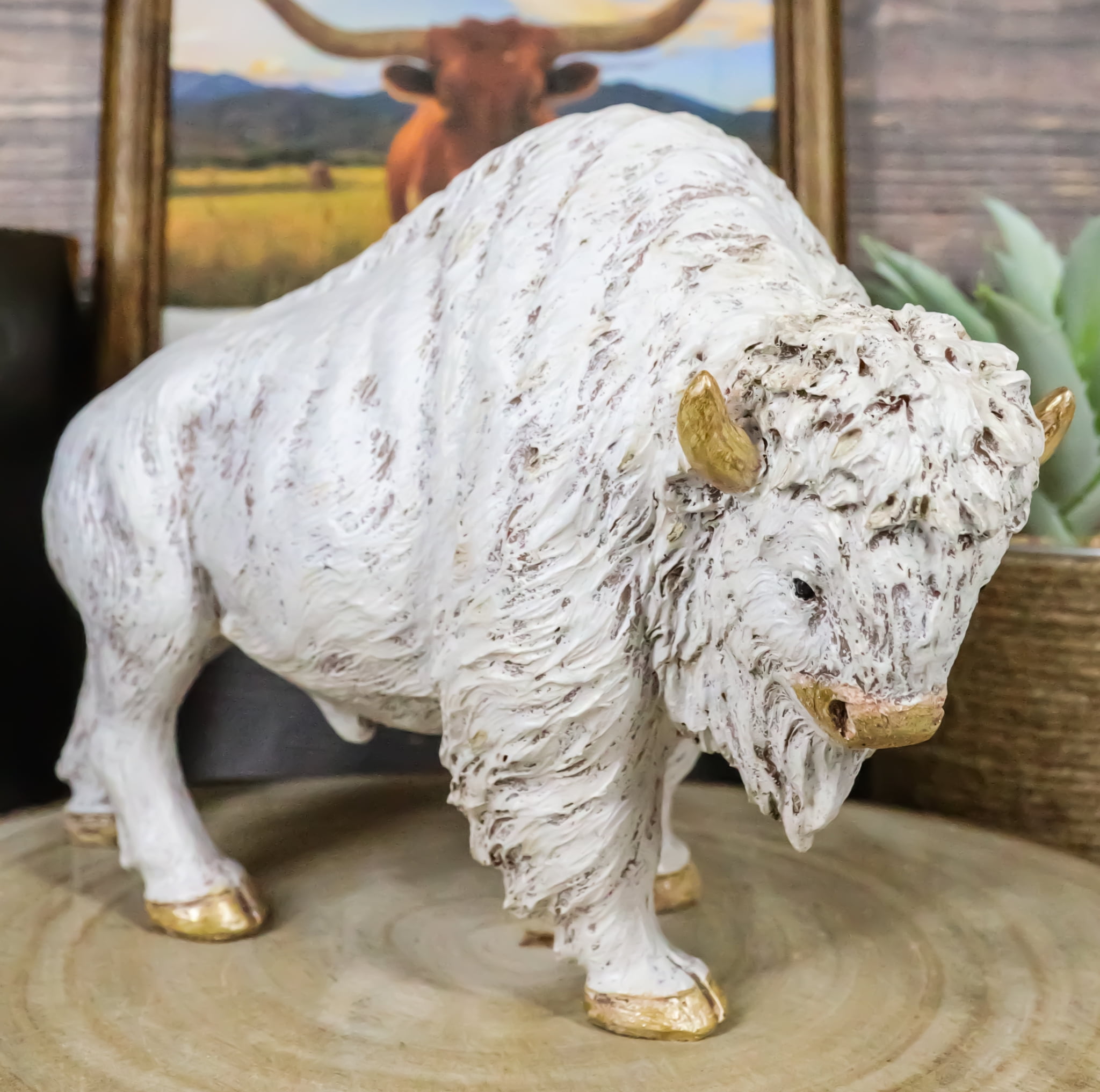 Ebros Sacred White Bison Buffalo Decor Resin Figurine 8.75"L - Walmart.com