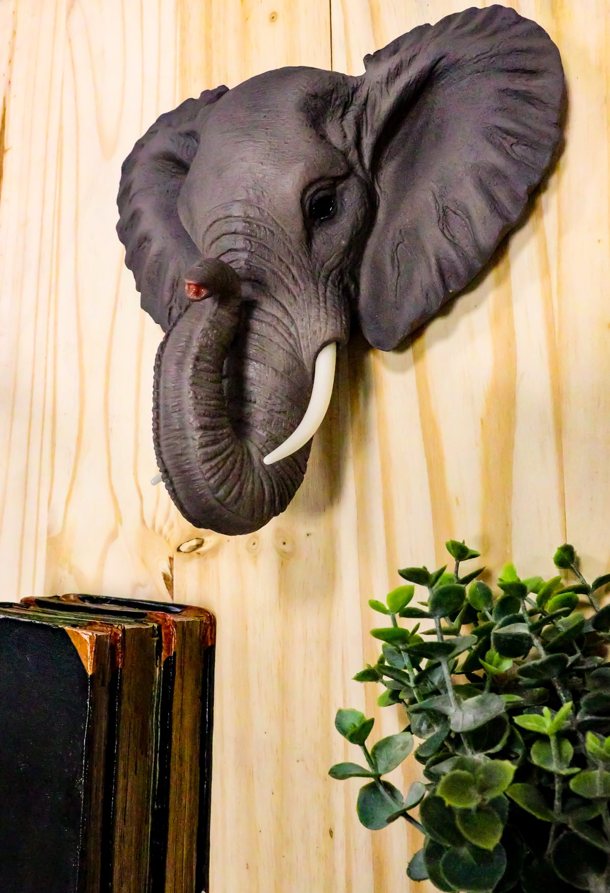 Ebros Safari African Bush Elephant Wall Bust Sculpture 9" H Noble ...