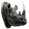 Ebros Safari Black Rhino Wall Plaque 14.5"Tall Taxidermy Rhinoceros Art ...