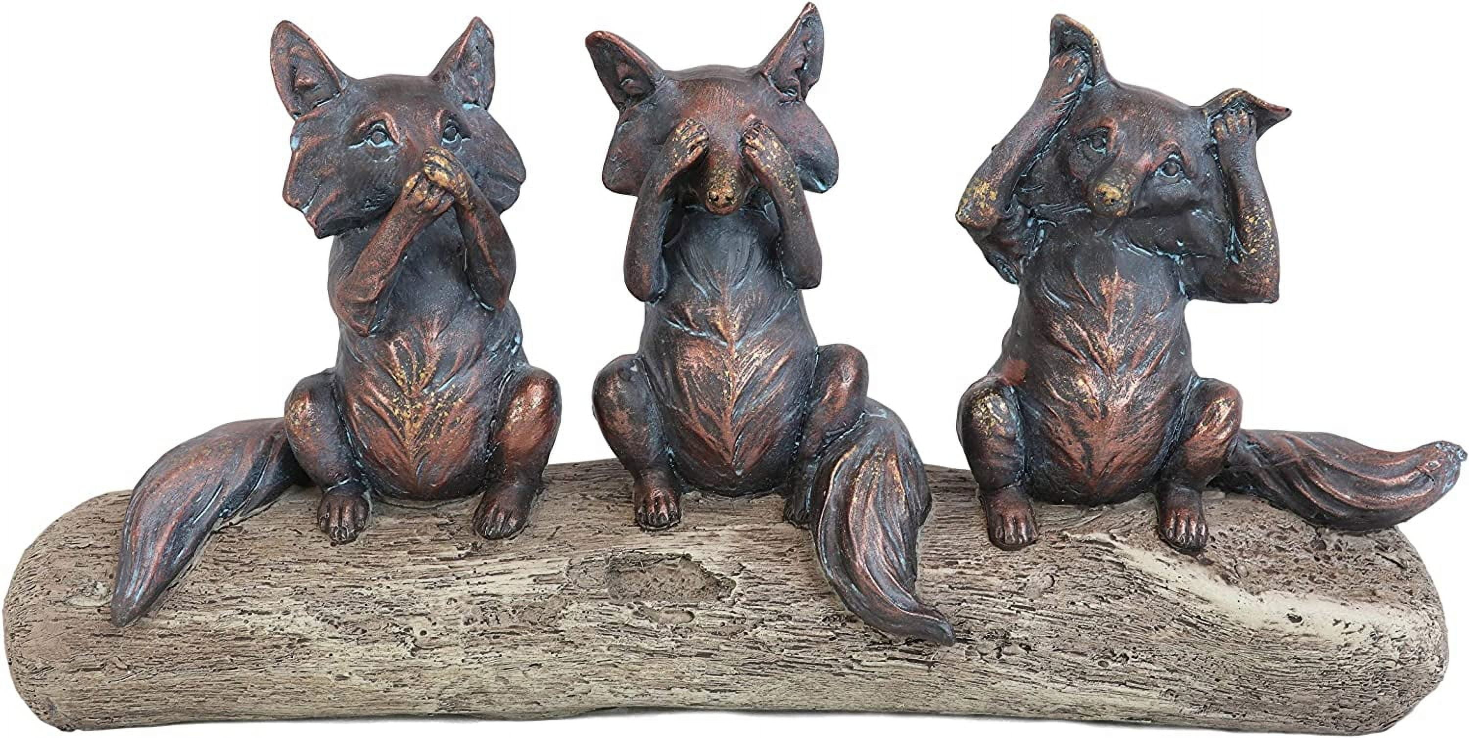 Ebros See Hear Speak No Evil es Squatting On Driftwood Log Statue 12 ...