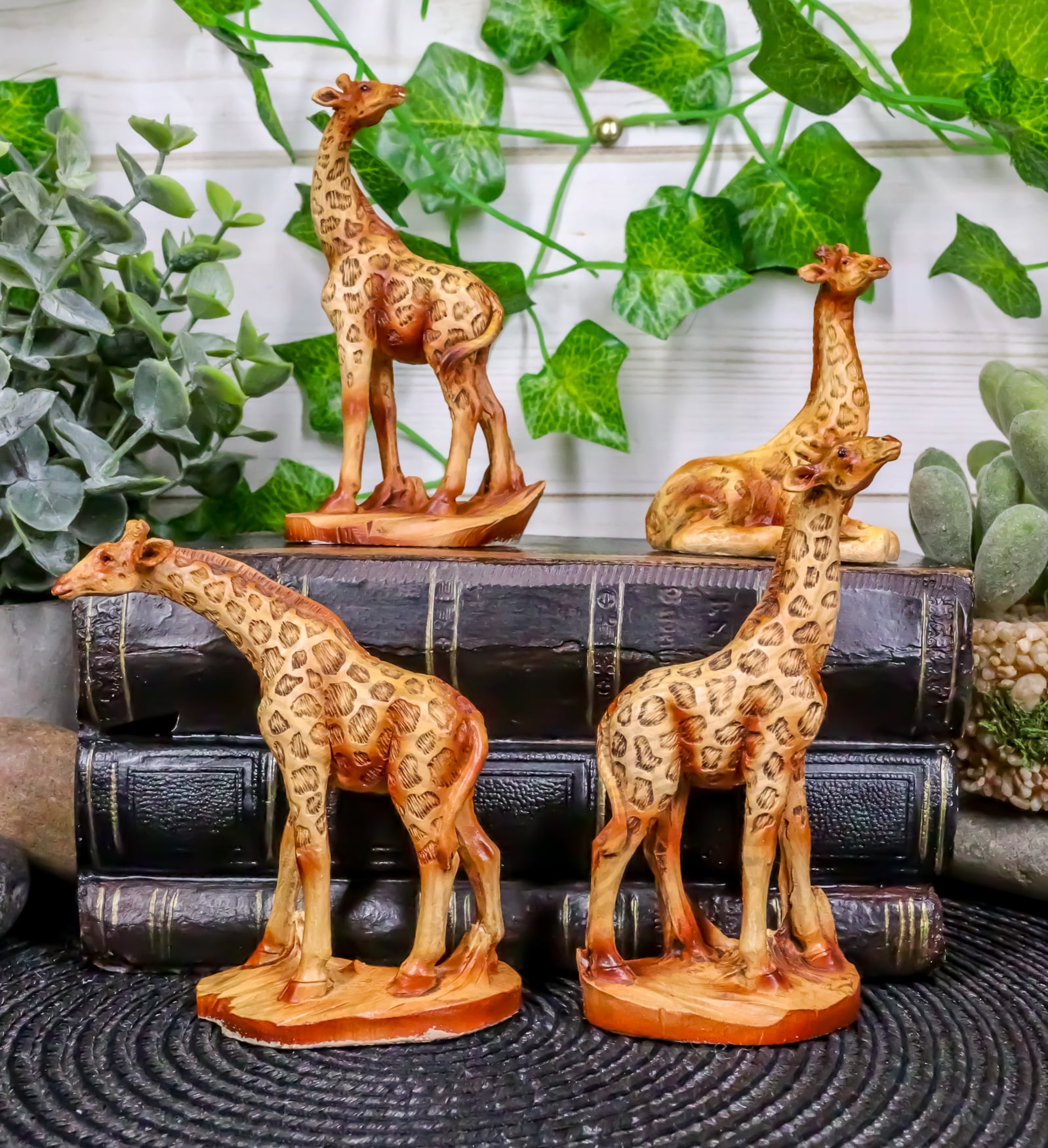 Ebros Set of 4 Miniature 4 Poses Safari Giraffe Figurines 3.5" Height ...