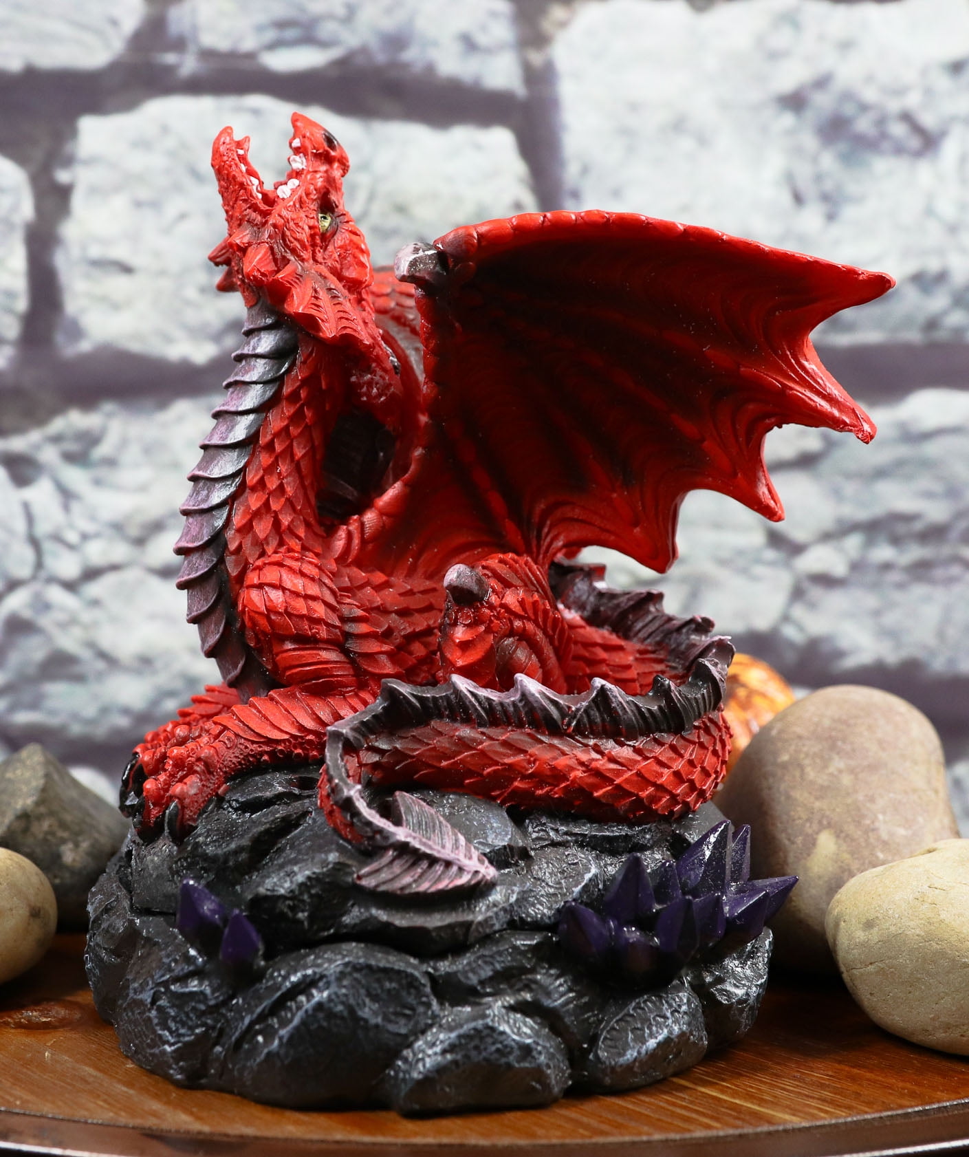 Ebros Smoke Fire Breathing Red Dragon Backflow Incense Cone Burner ...