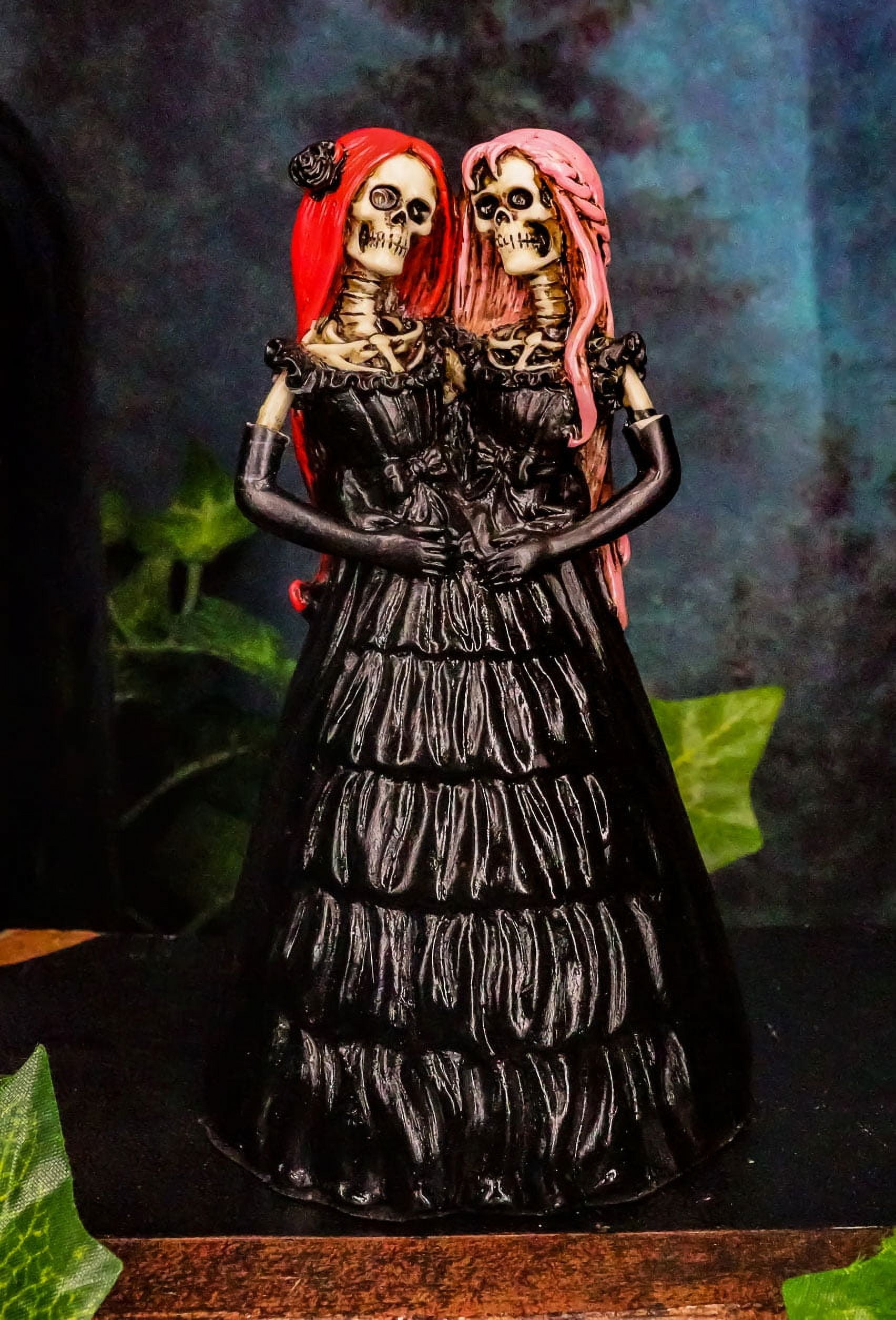 Ebros Steampunk Conjoined Siamese Twins Lady Skeleton 5.25"H Sisterhood ...